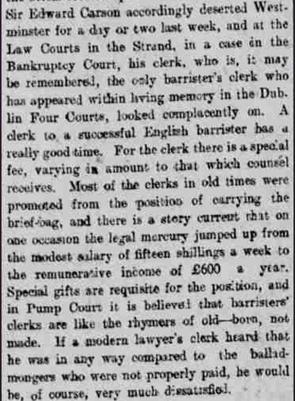 The Only Barrister’s Clerk in the Four Courts, c.1900 – A site set up ...